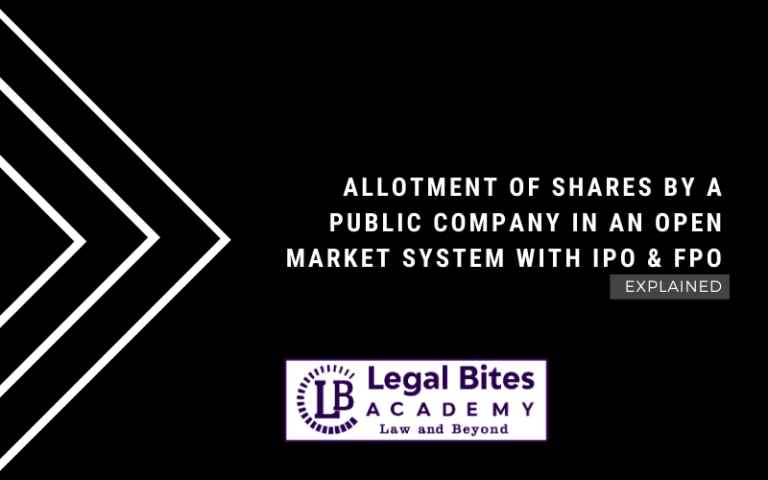 Allotment of shares by a Public Company in an Open Market system with ...