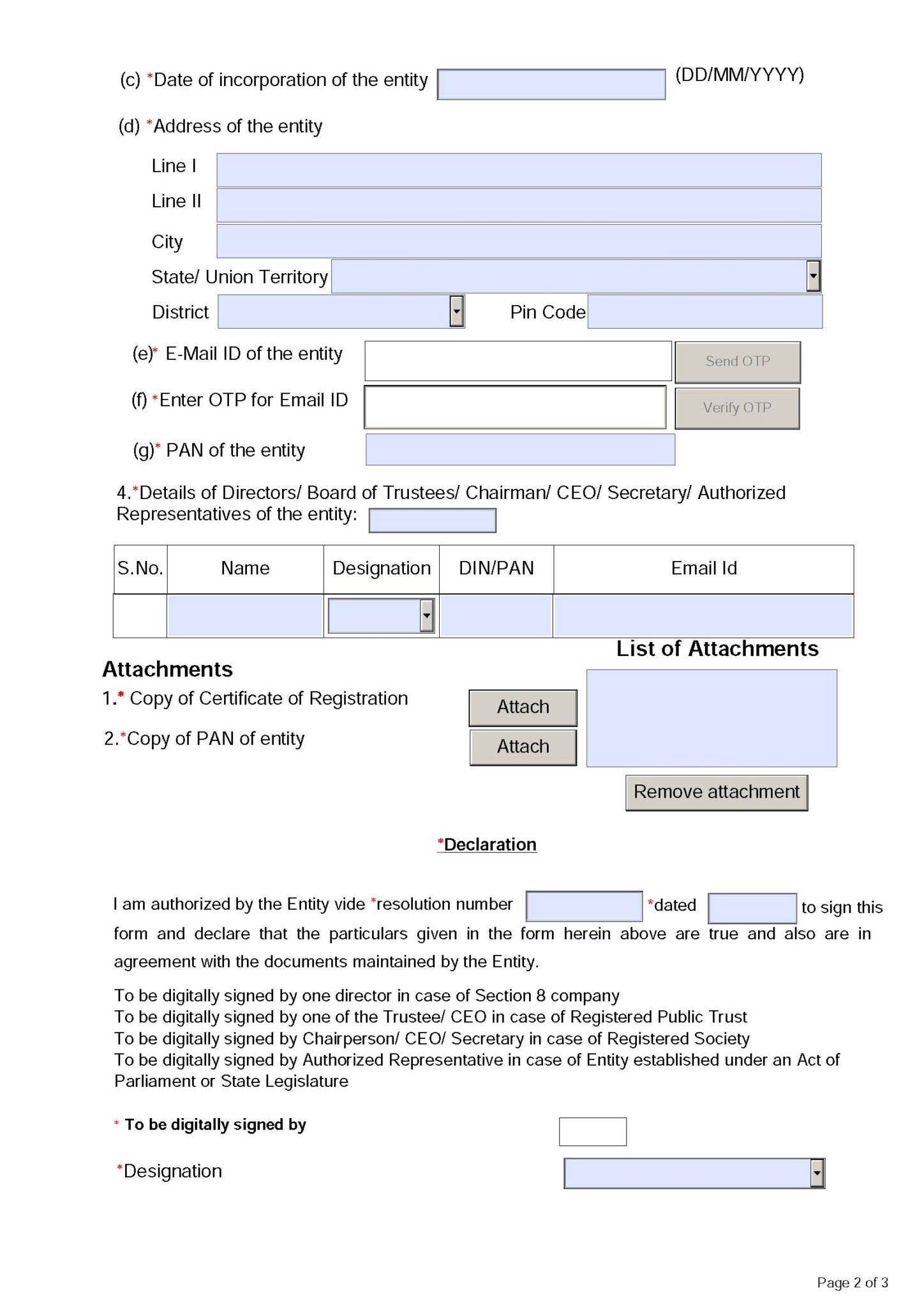 Mandatory Requirement for CSR Registration Number for Undertaking CSR ...