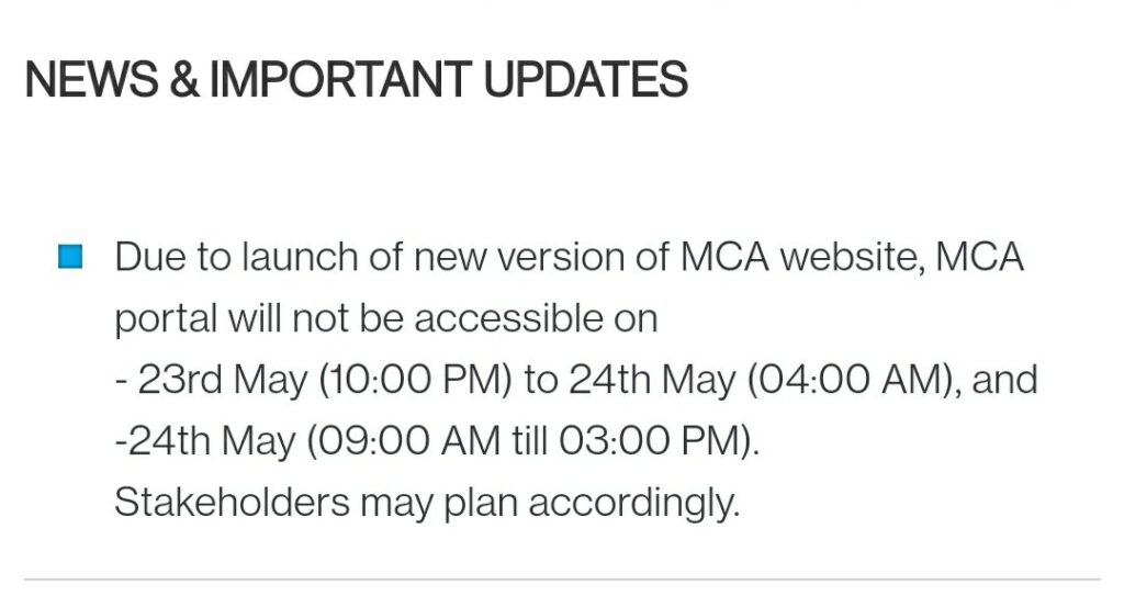 MCA to launch new Version (V3) of MCA21 today – Legal 60